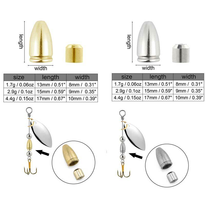 20/30/50pcs Inline Spinner Lure Bodies Sinker Weight Spinnerbait Making ...