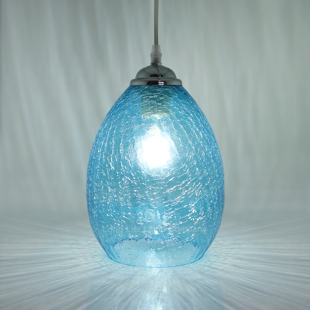 Modern Crackled Blue Glass Shade Chandelier Pendant Ceiling Pub Dine ...