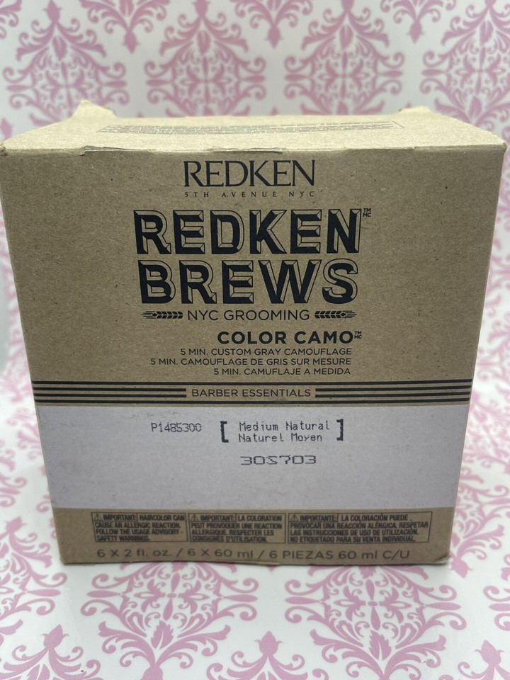 Redken Brews COLOR CAMO **LOT OF 6 BOTTLES** Medium Natural, Gray Hair ...