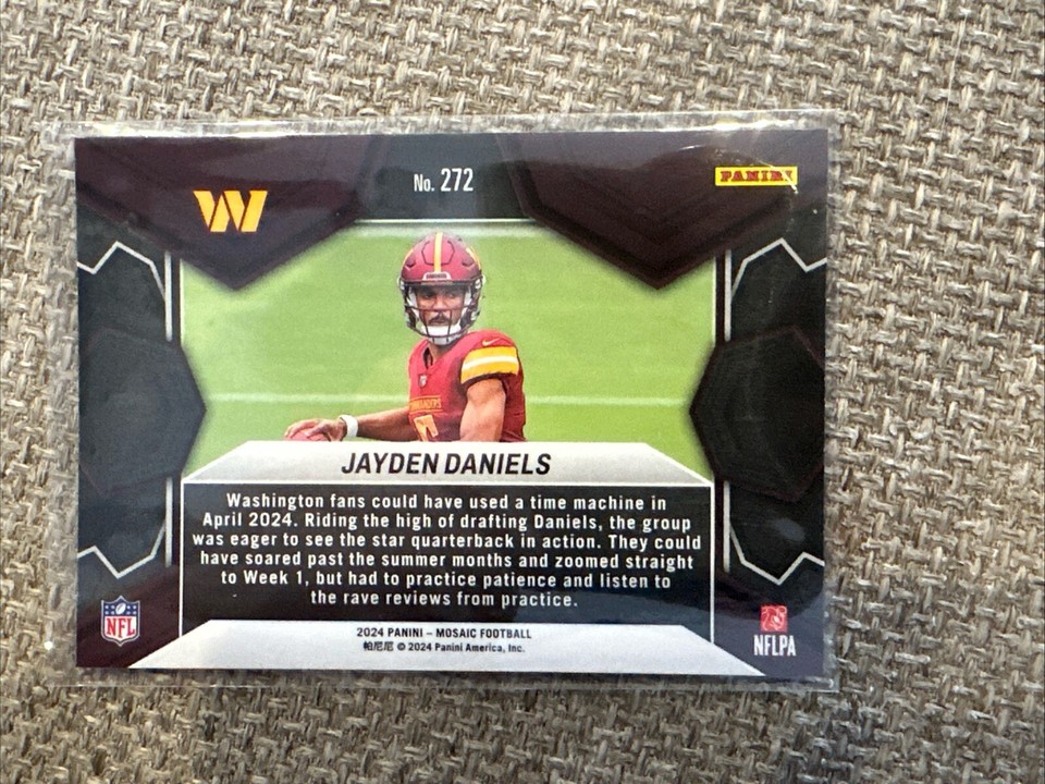 Jayden Daniels 2024 Panini Mosaic NFL Debut Rookie Card #272 Commanders ...