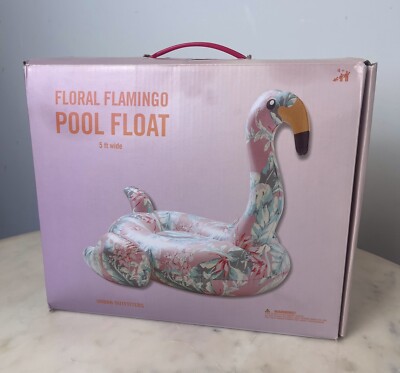 Giant Inflatable Floral Flamingo Ride On Pool Float 5 Ft Wide | eBay