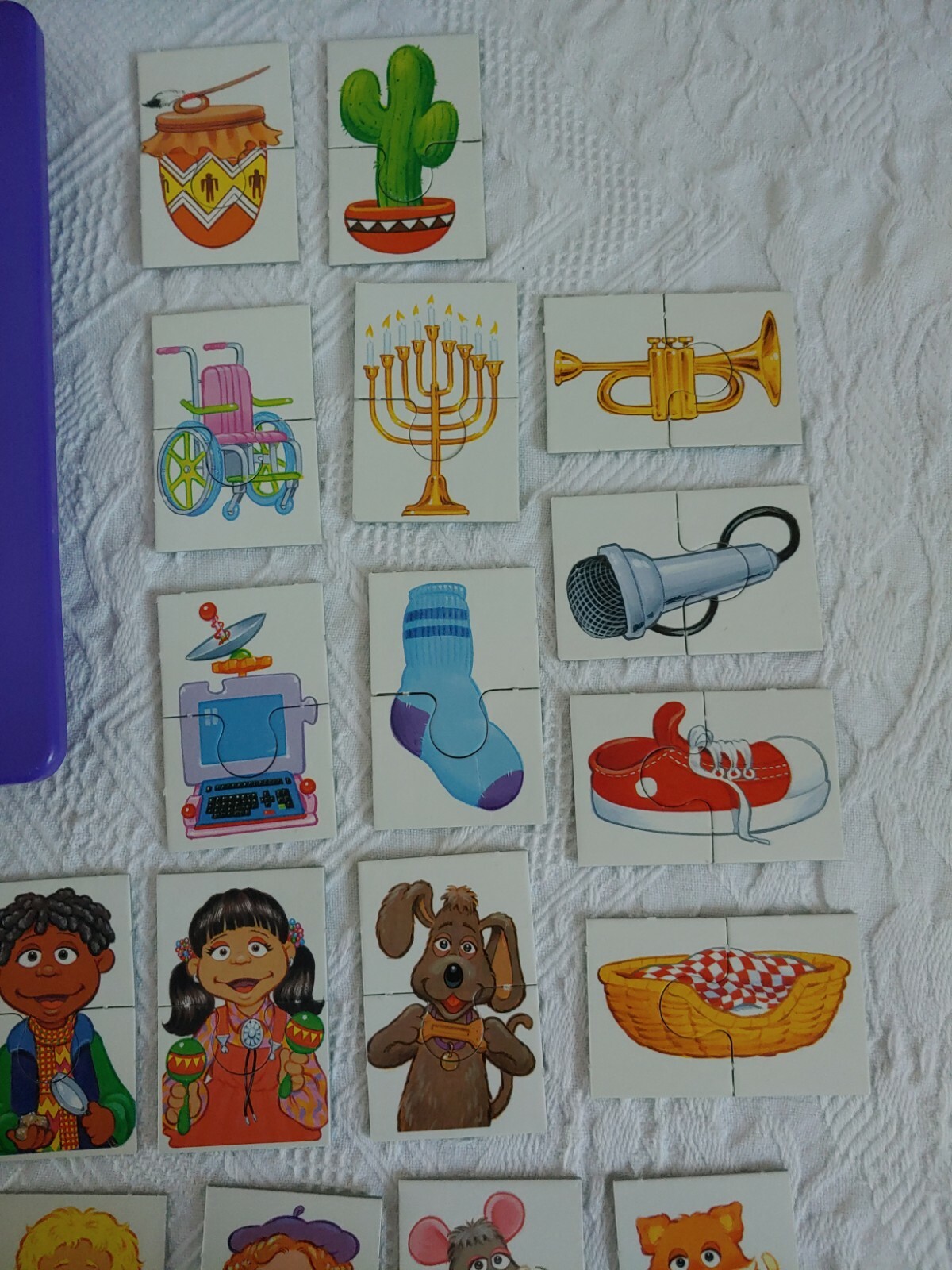 Vtg The Puzzle Place Memory Match Game PBS Missing 4 Pieces Fisher ...