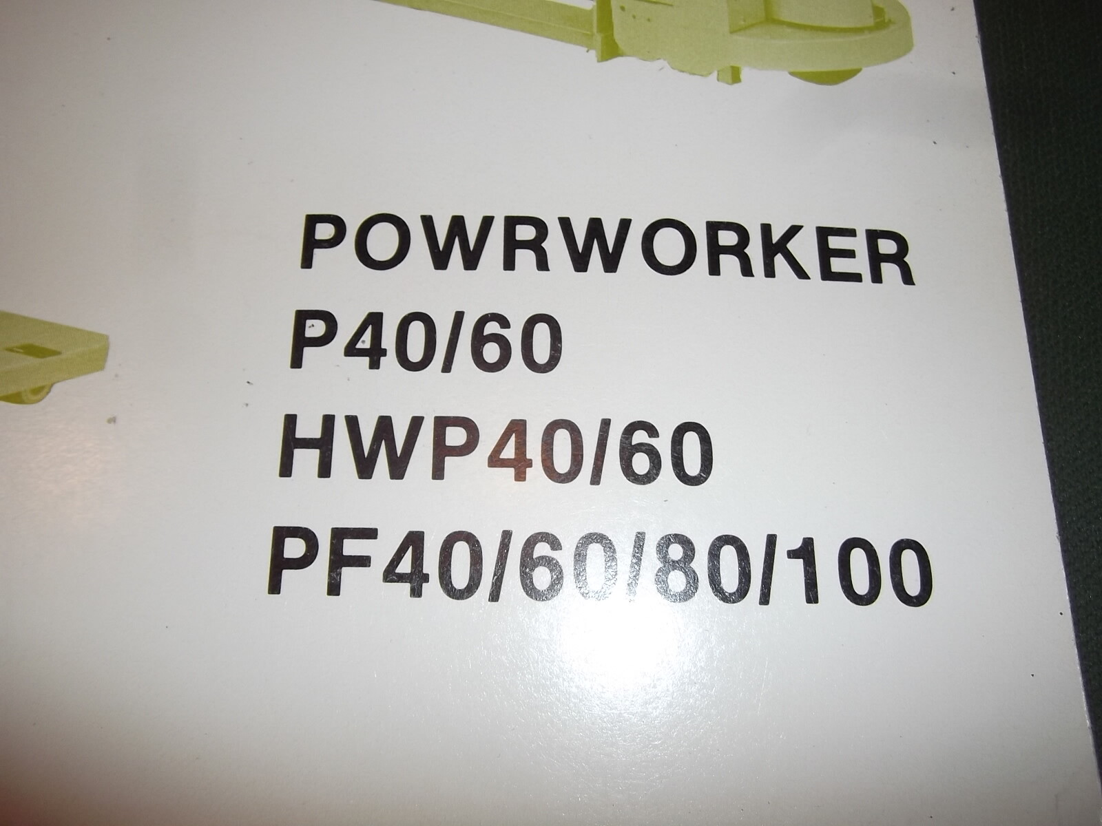 CLARK P40 P60 HWP40 HWP60 PF40 PF60 PF80 PF100 SERVICE MAINTENANCE ...