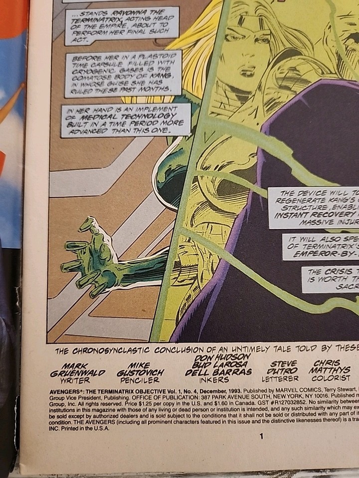 The Avengers: the Terminatrix Objective #1 (Marvel Comics September ...