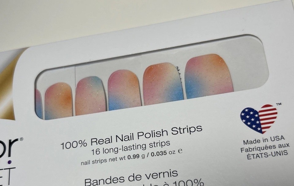 Color Street Nail Polish Strips Boardwalk Lights Glitter Orange Pink ...
