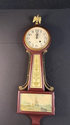 Antique New Haven Clock Co. 8 Day Nautical Themed Banjo Clock 25" | eBay