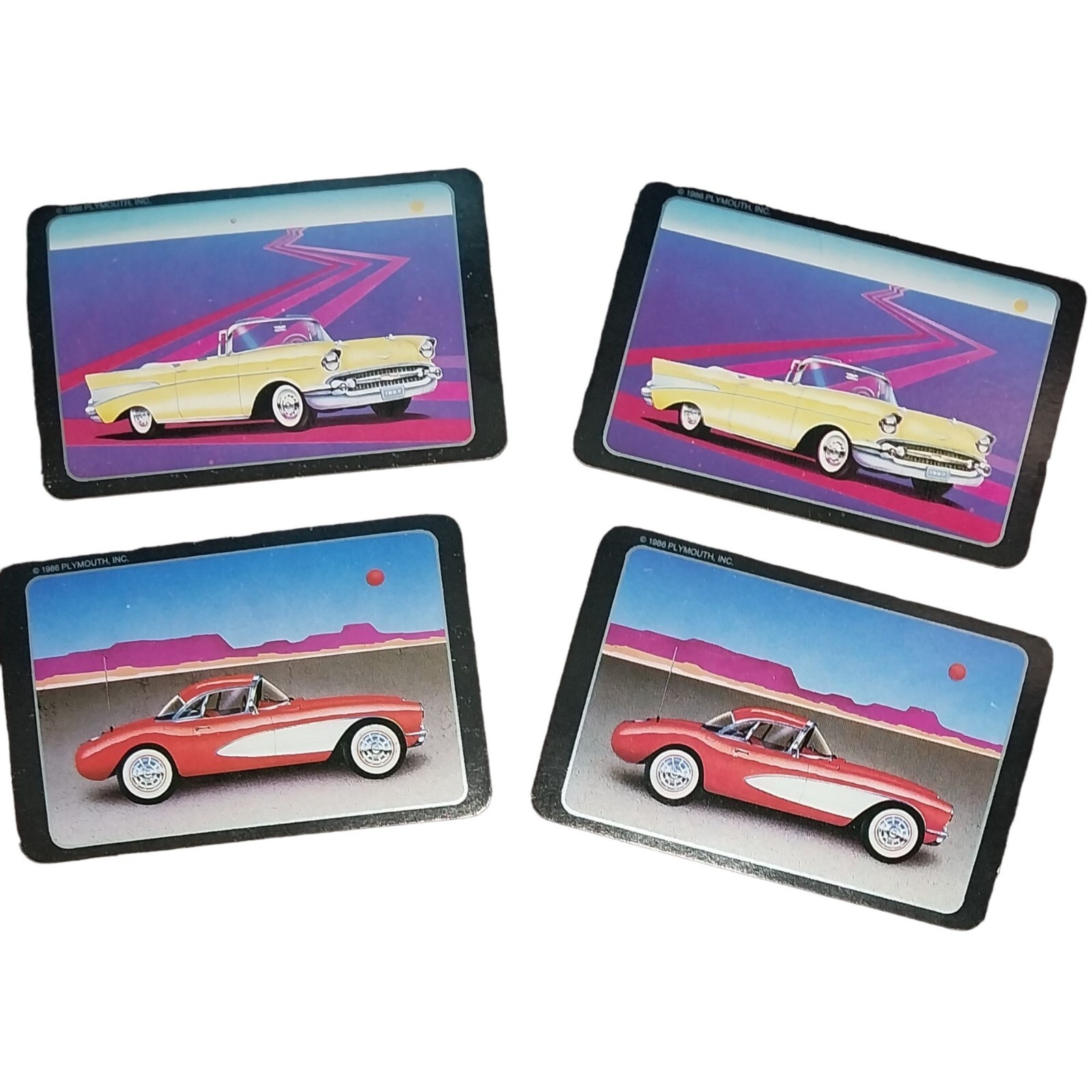 Classic Auto Cars Chevy Corvette Cards Red Yellow Junk Journal ...