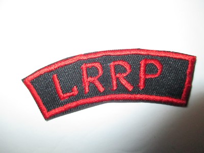 b7443 US Army Vietnam tab LRRP Long Range Recon Patrol red on black ...