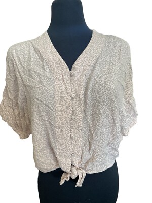 Sim And Sam Leopard Print Baby Pink Flowy Top Size Medium | eBay