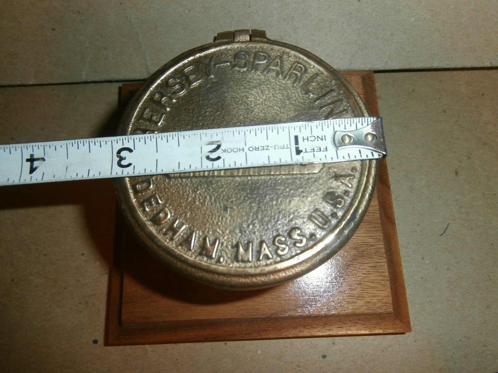 Brass Hershey Sparling Dedham MA Disc Water Meter Hinged Cap Lid ...