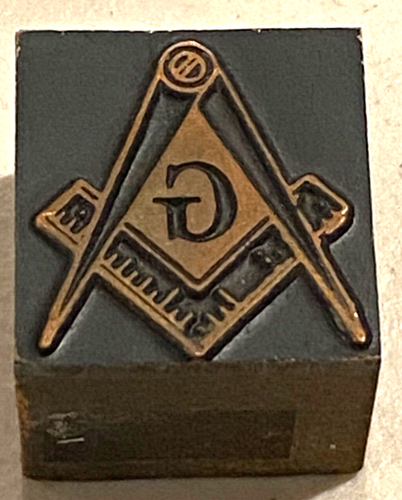 Vintage Masonic Freemason Metal Stamp on Wood Block 1" x 1" | eBay