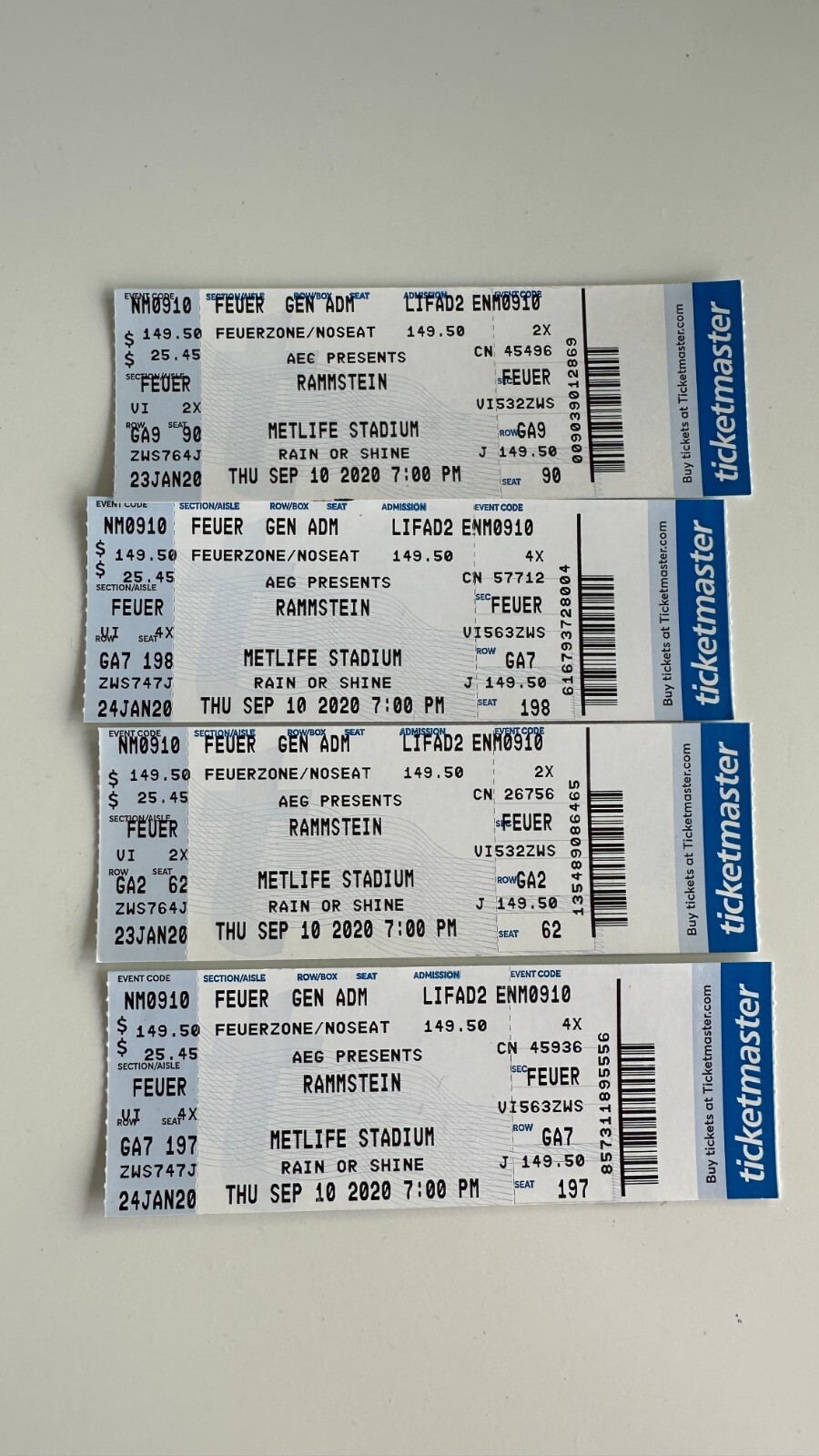 Ticketmaster Concert Ticket