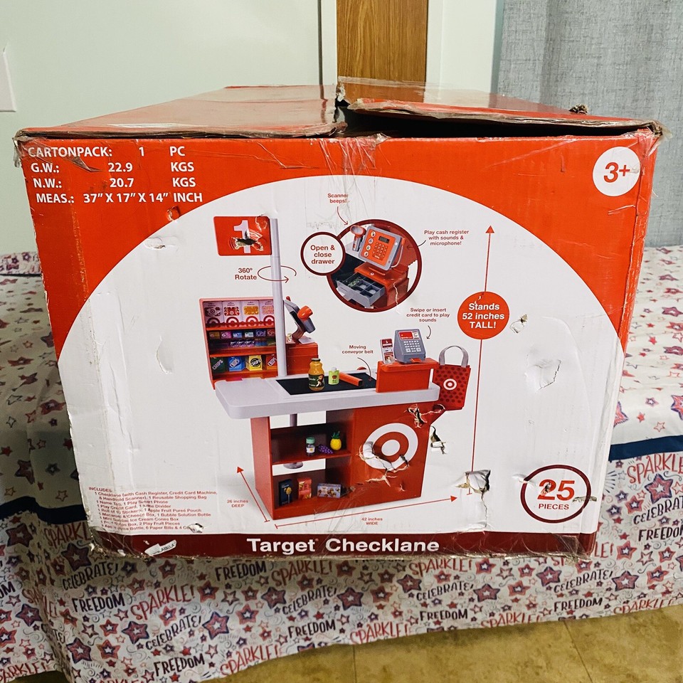 NEW Target Store Toy Shopping Checklane, Pretend Kids Grocery Checkout ...