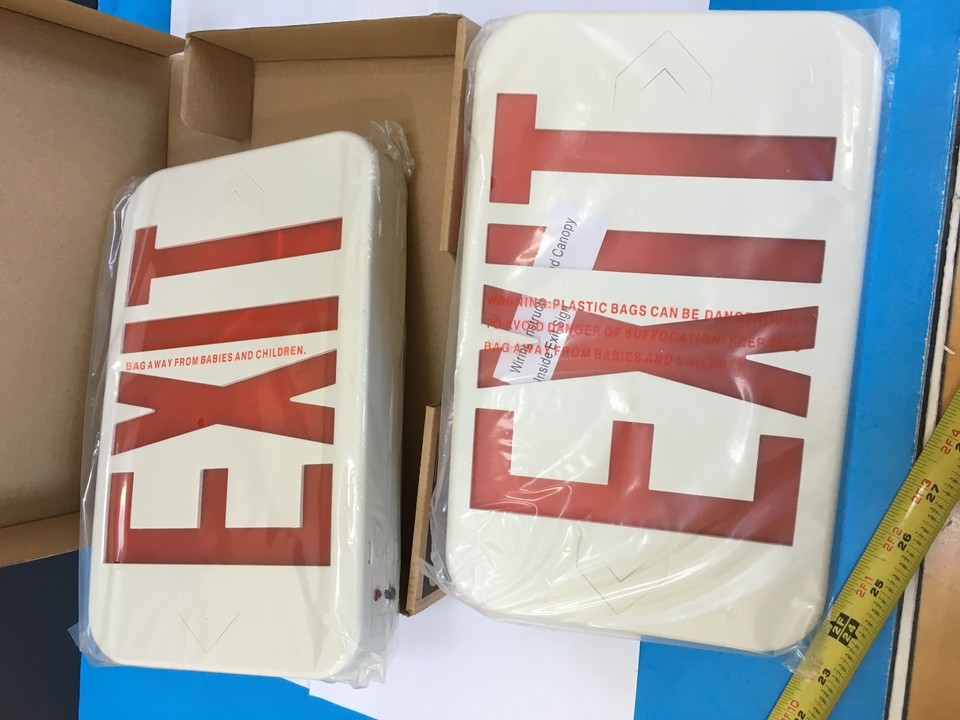 Lithonia Lighting EXR LED EL M6 Red Thermoplastic Emergency Exit Sign ...