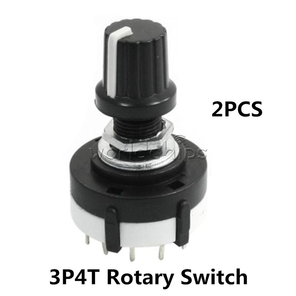 2PCS 3P4T 3 Pole 4 Position Single Wafer Band Selector 26mm Rotary ...