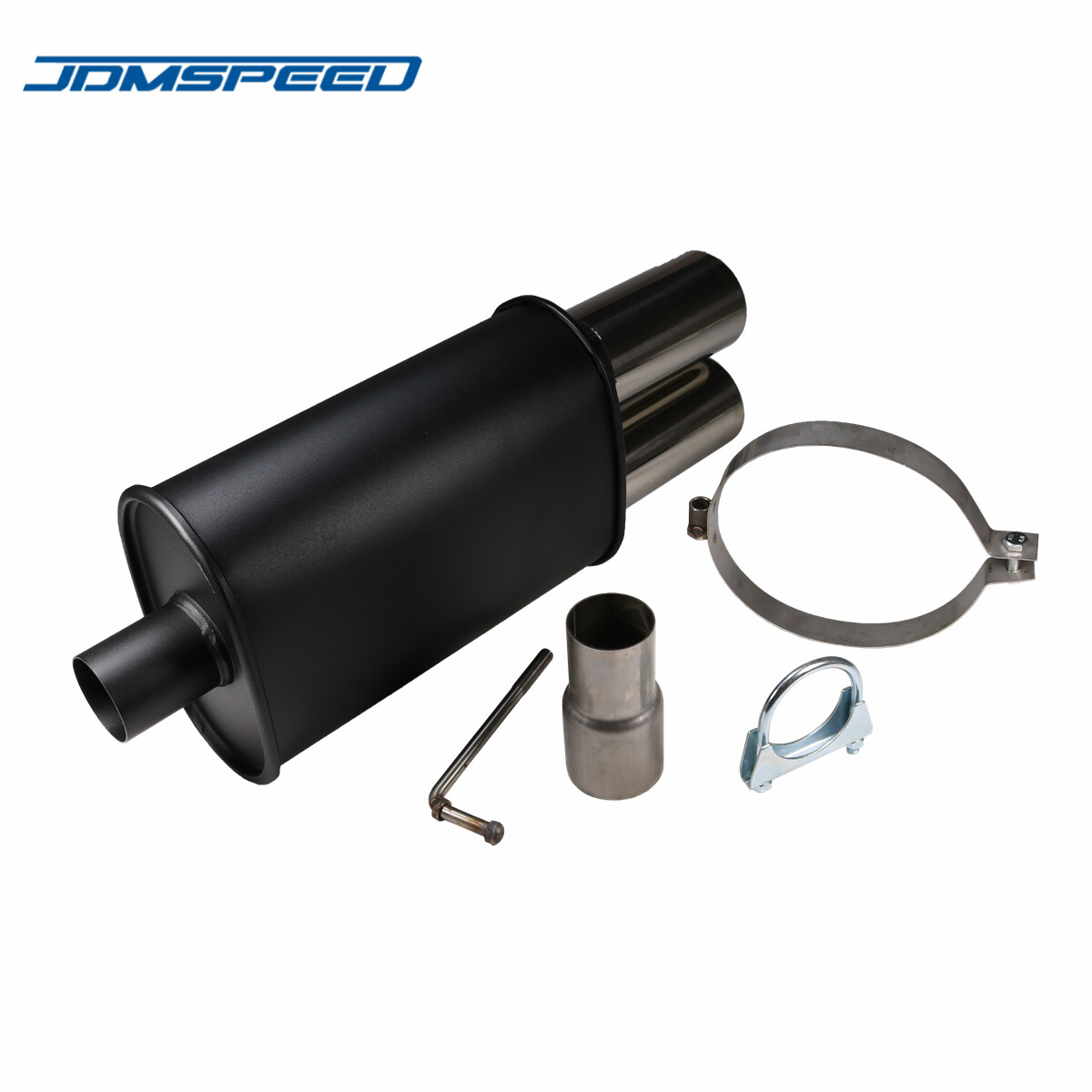 UNIVERSAL TWIN TIP STAINLESS STEEL SPORTS PERFORMANCE EXHAUST BACK BOX ...