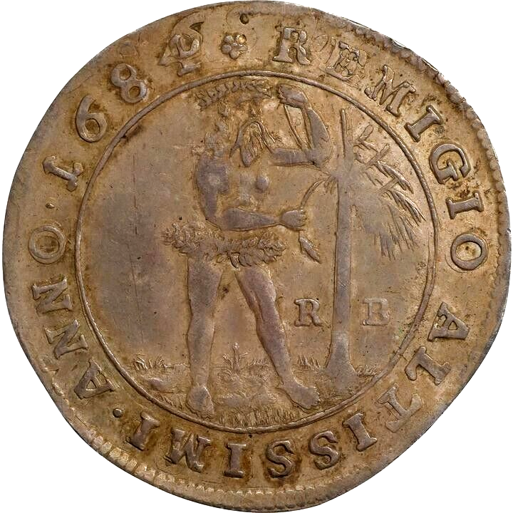 1684 German States Brunswick Wolfenbuttel Wildman 1/4 Taler, PCGS AU 50 ...