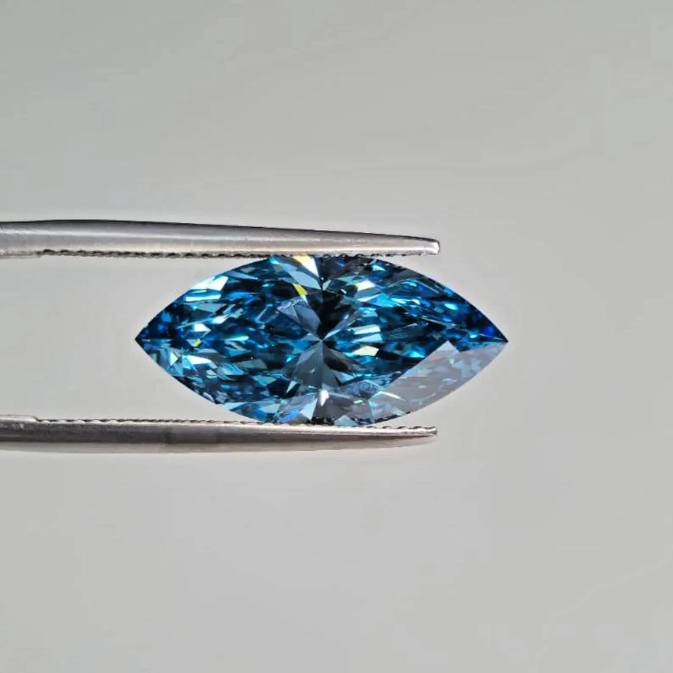 7.00 CT Blue Marquise Loose CVD Diamond –Natural D Grade VVS1 Clarity ...