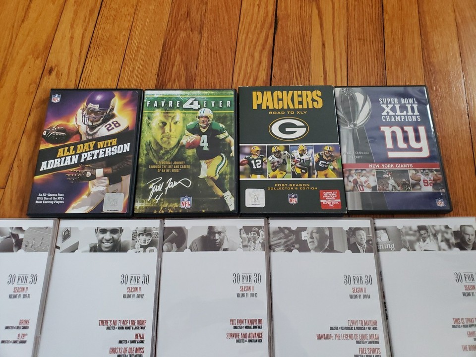 Lot of 15 NFL ESPN DVD Films Packers Giants Vikings 30 For 30 SEASON 2 ...