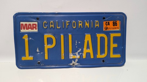 1986 California Blue License Plate 1PILADE Custom Vanity Plate DMV ...