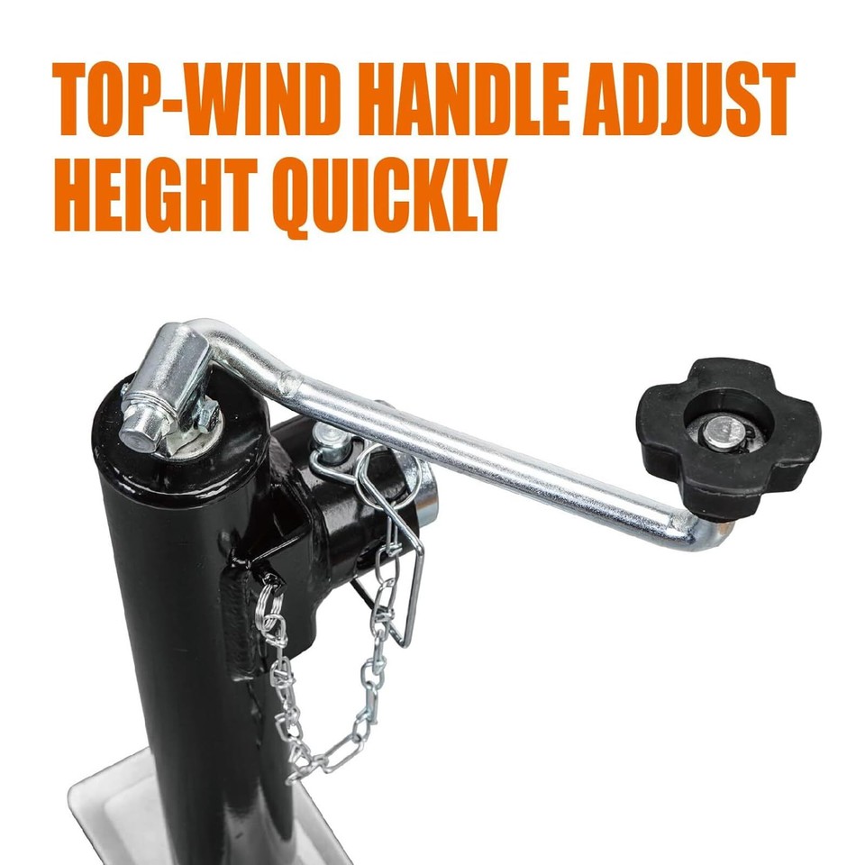 TCE 2000LBs Weldon Pipe Mount Swivel Trailer Jack, ATR39003U, Black ...