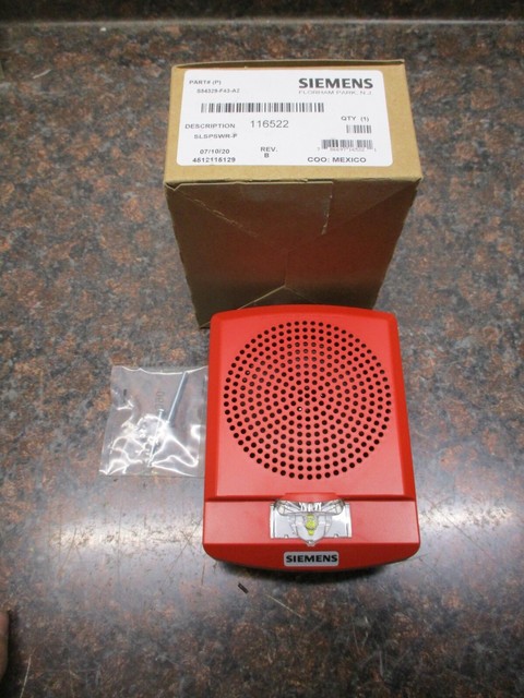 Siemens SLSPSWR-F Wall Mount Fire Speaker LED Strobe S54329-F43-A2 for ...