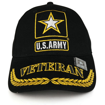 Officially Licensed US Army Veteran Star Logo Embroidered Structured ...