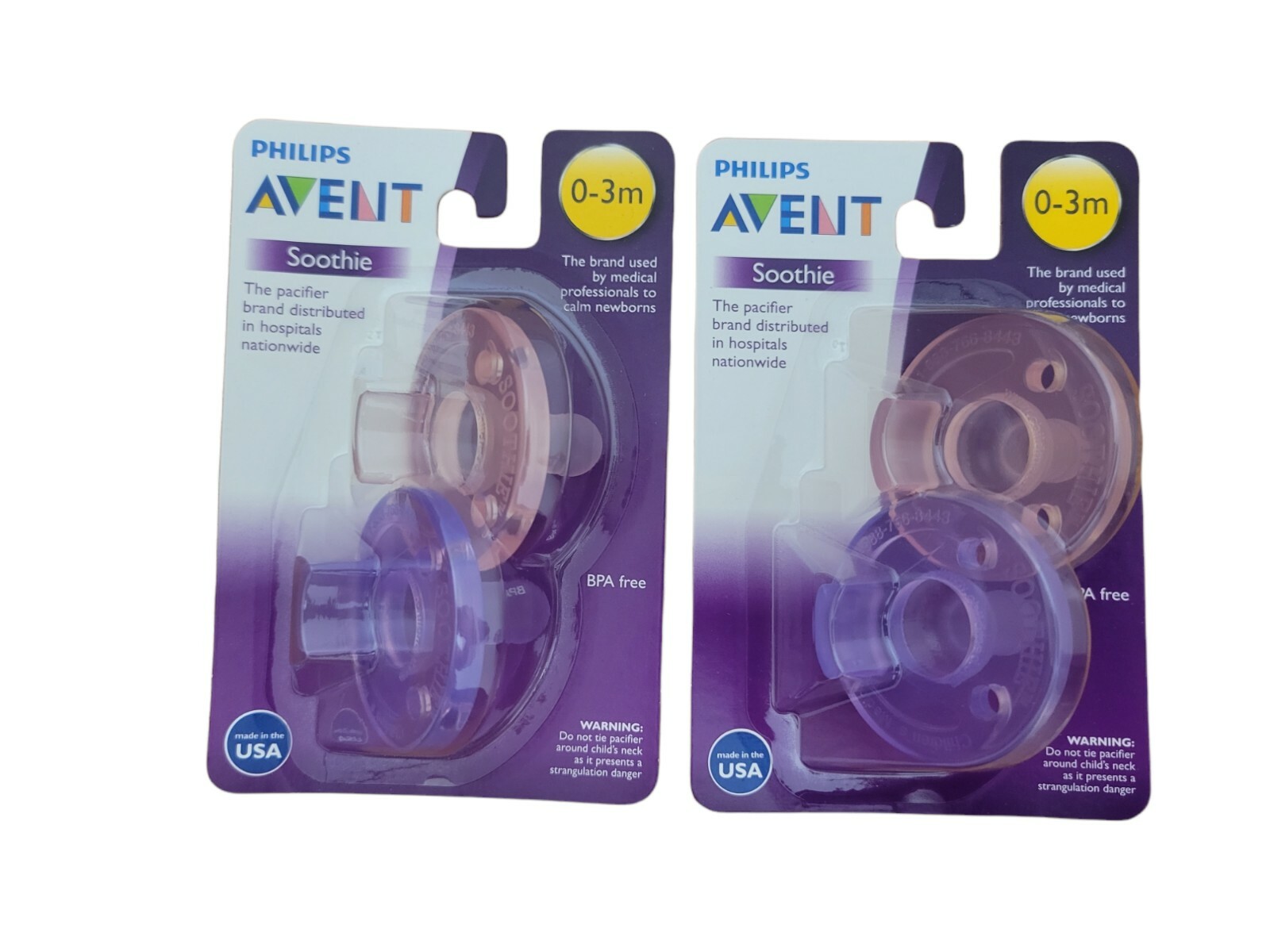 Philips Avent Soothie Pacifiers 0 - 3m SCF190/02 - Pink/Purple "Set of ...