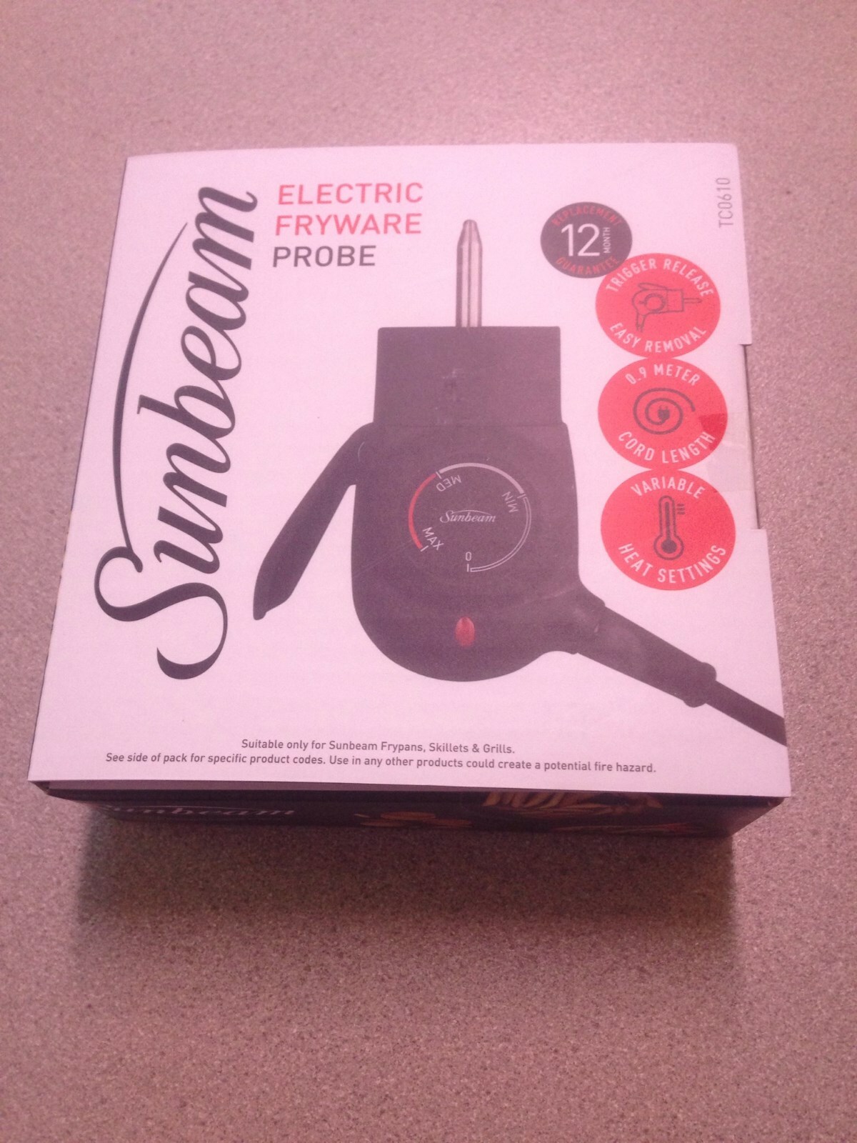 SUNBEAM ELECTRIC FRYPAN AND SKILLET TEMPERATURE CONTROL PART TC0610 ...