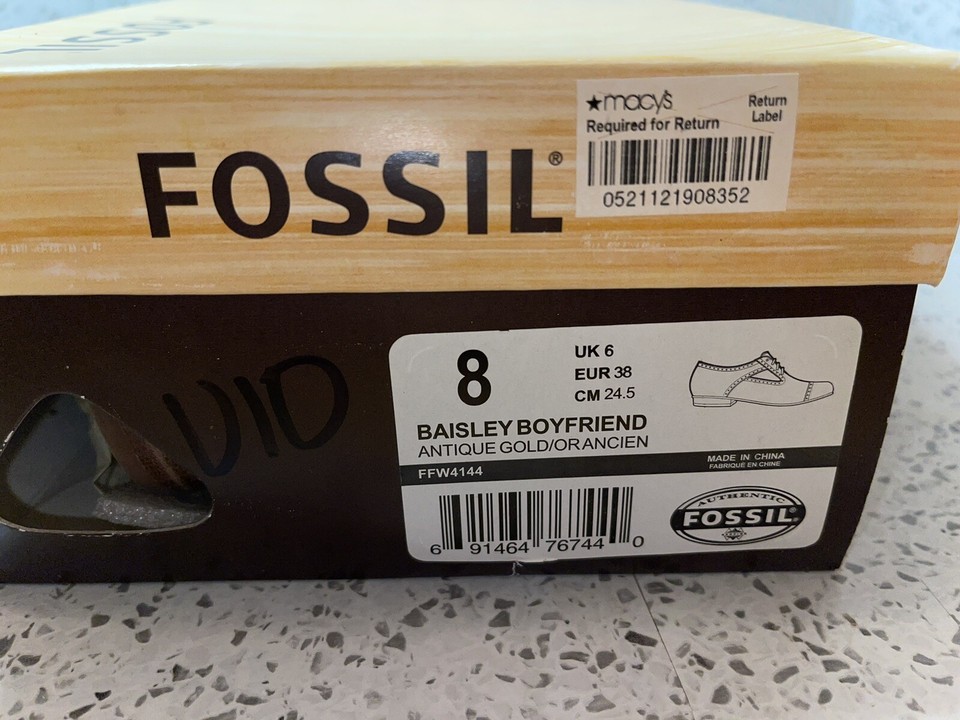 Fossil Baisley Oxford Shoes Women's 8 Brown Bronze Leather Cap Toe ...