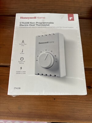 Honeywell Dial Non Programmable Electric Heat Thermostat CT410B Temp ...
