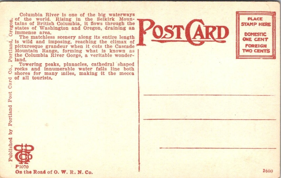 Postcard Oneonta Gorge On The Columbia River Divided Back | eBay