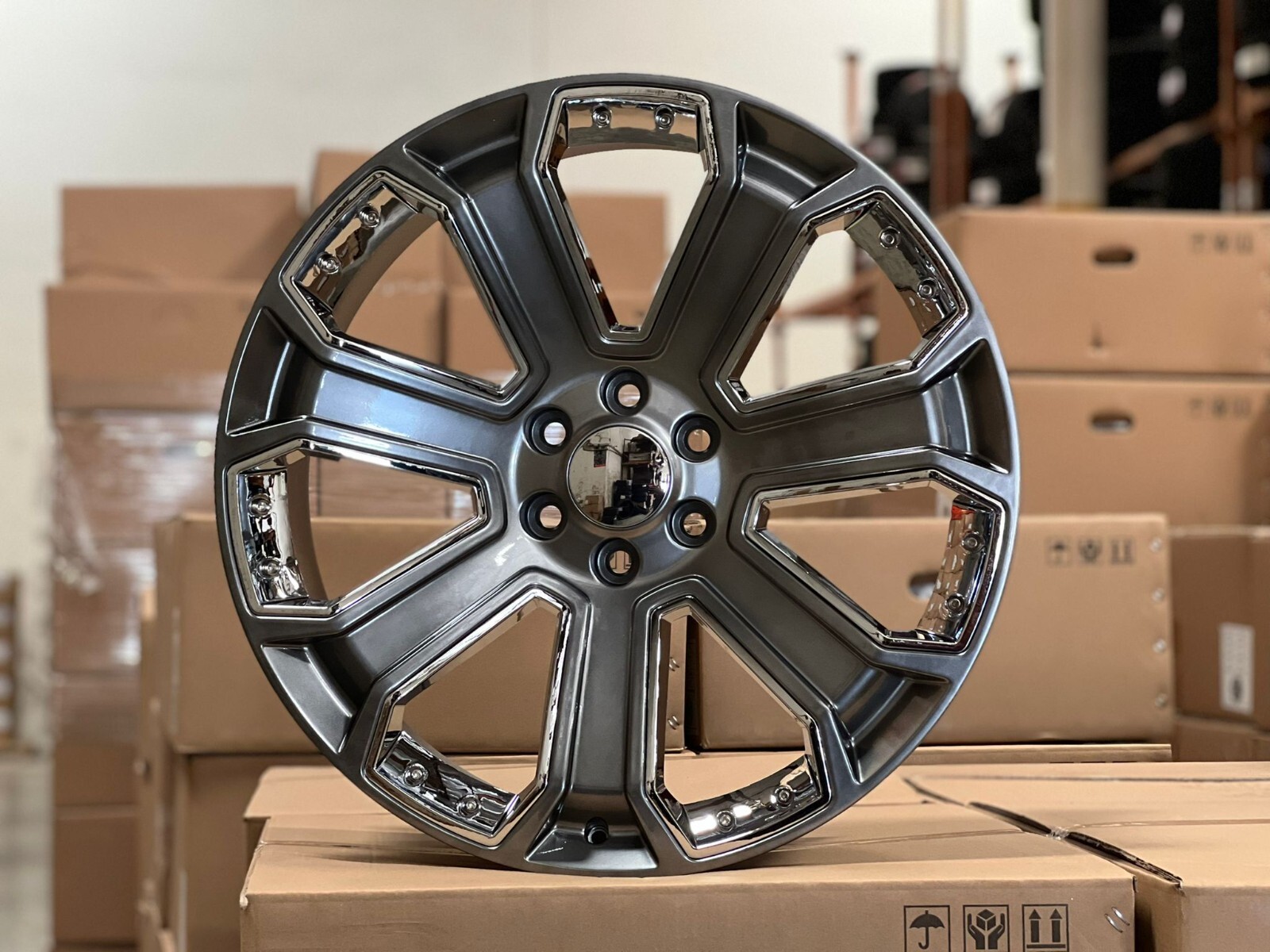 (4)24 GMC Replica Wheels Dark Gray Rims Fit Tahoe Silverado Yukon ...