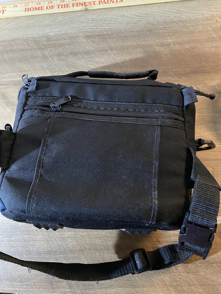 Quantaray camera bag, black and blue with shoulder strap, | eBay