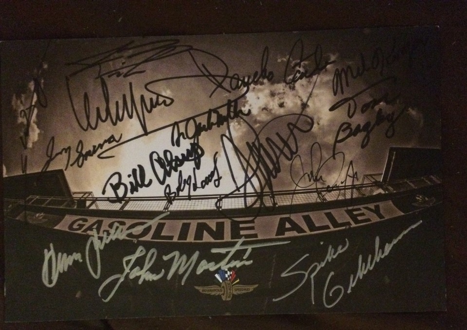 Drivers Signed Indianapolis Indy 500 Gasoline Alley Cards Bill Alsup ...