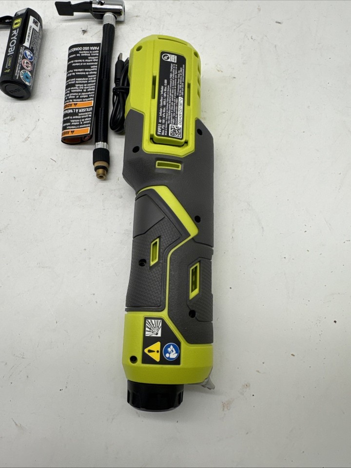 Ryobi FVIF51 USB Lithium Cordless High Pressure Portable Inflator Kit ...