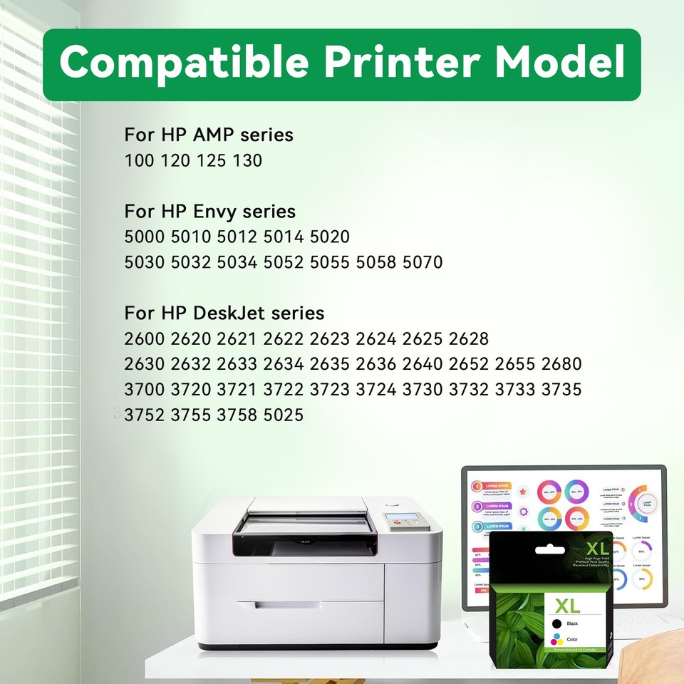 65 XL Ink Cartridges for HP 65XL Ink ENVY 5000 5055 5052 Deskjet 2600 ...
