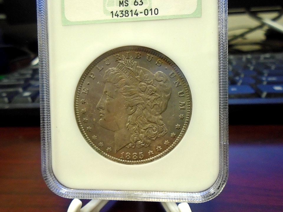 1885 O United States Morgan Silver Dollar NGC MS 63 Toning and Older ...