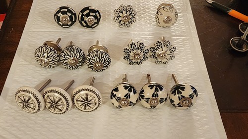 469. Assorted Black And White Ceramic Drawer Pulls | eBay
