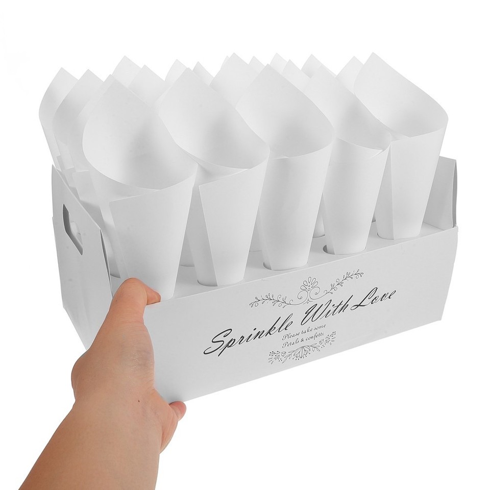 Wedding Paper Cones Holder Flower Bouquet Confetti Petal for Party ...