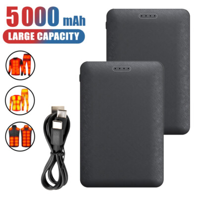 1/2Pack Power Bank 5V 2A Battery Pack for Heated Vest Jacket Coat DC ...