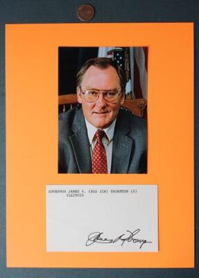 1977-91 Illinois Governor Jim Thompson signed autograph & photo set ...