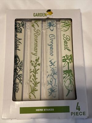 4-Piece Herb Garden Identification Stakes, Mint, Rosemary, Oregano ...
