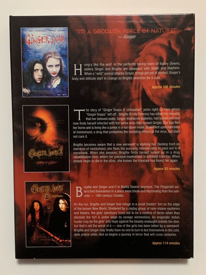 Ginger Snaps The Trilogy Special Collectors Edition OOP DVD Box Set ...
