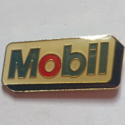 VTG Mobil Oil Hat Lapel Pin Red White Blue Spell Out Enamel | eBay