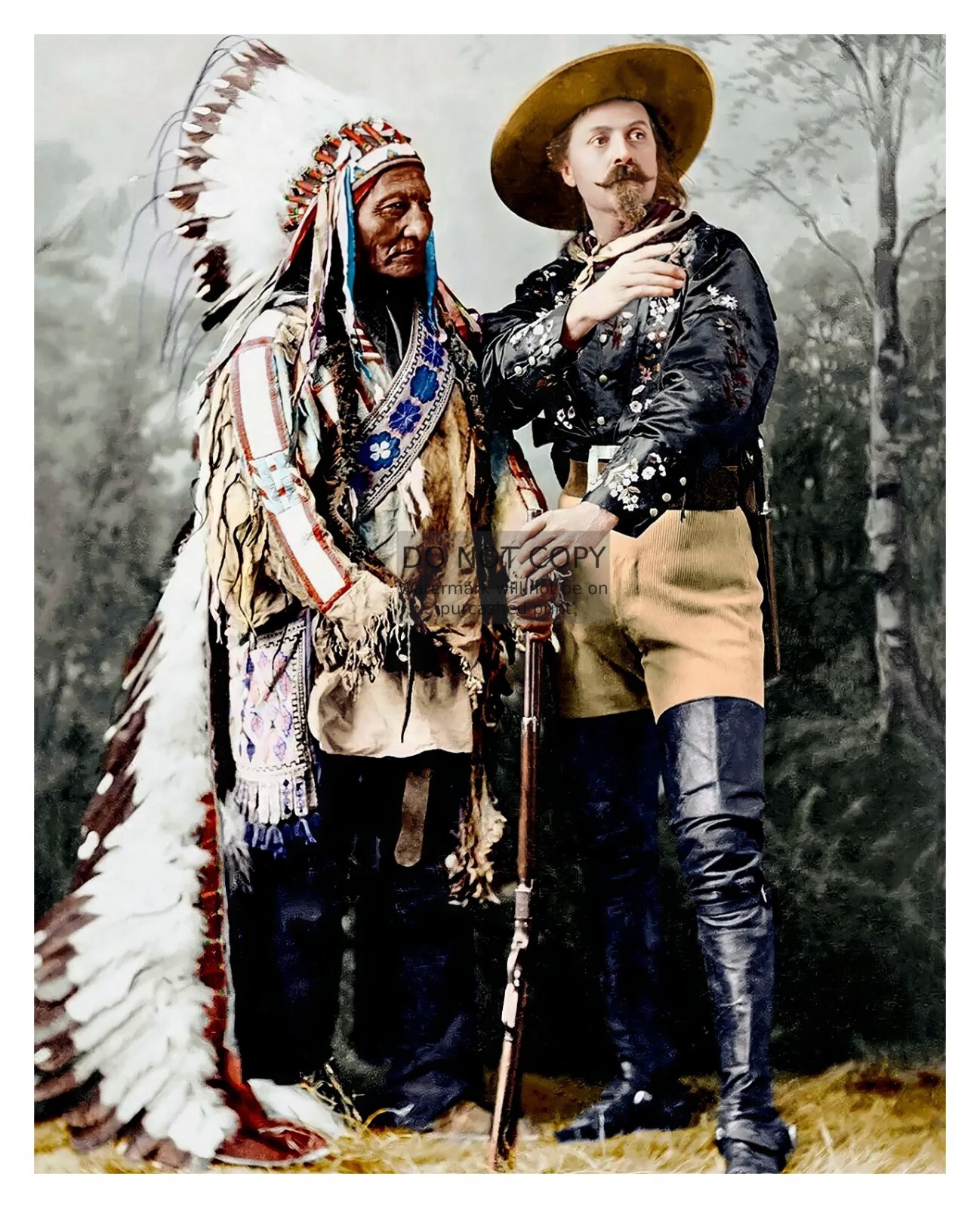 CHIEF SITTING BULL AND BUFFALO BILL WILD WEST COLORIZED 8X10 PHOTO | eBay
