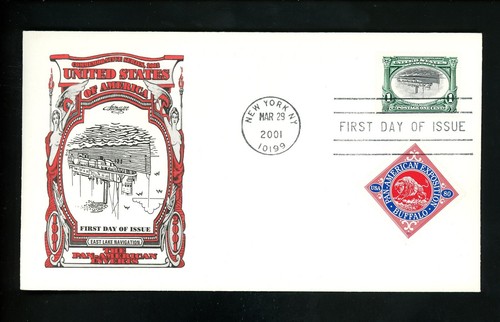 US FDC #3505 Artmaster 2001 New York NY Pan American Inverted Reprints ...