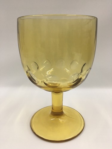 Amber Thumb Print Dimpled Stem Pedestal Beer Goblet 6” Tall, 3-3/4 ...
