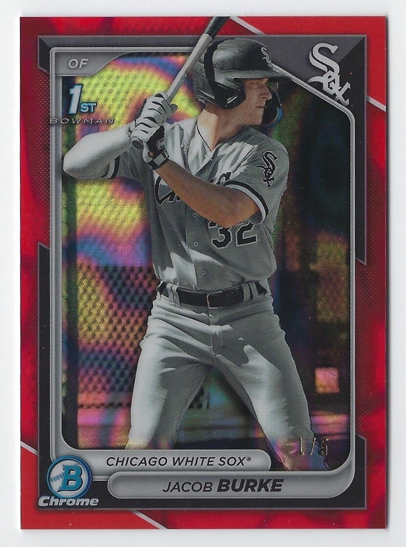 2024 Bowman Chrome Prospects #BCP-116 Jacob Burke Red Lava Refractor #'d 1/5 | eBay