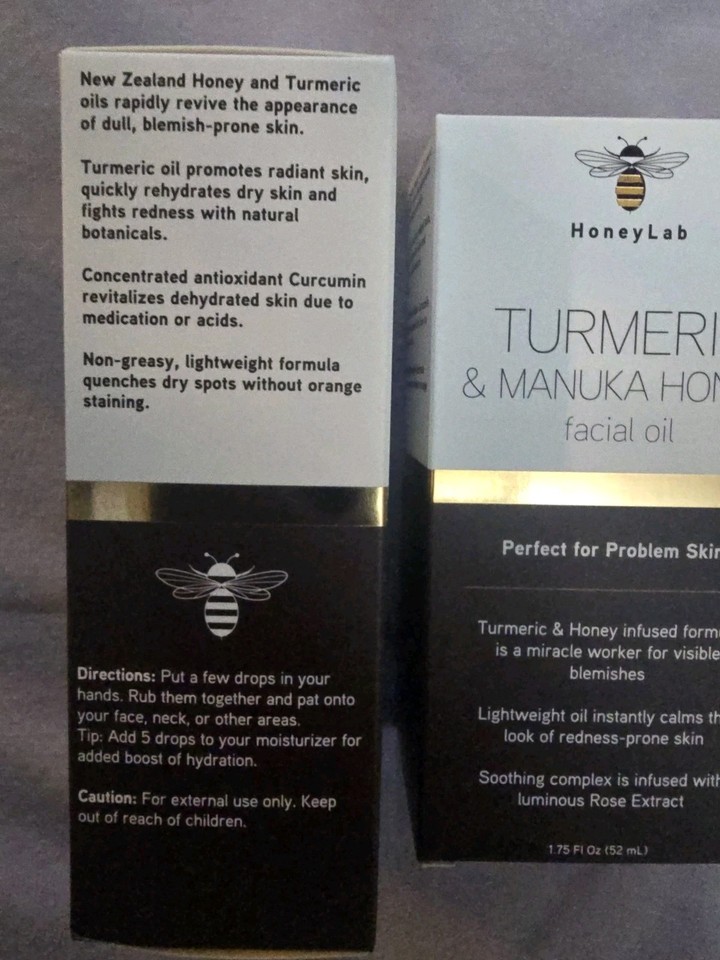 HoneyLab (2-PACK) Turmeric & Manuka Honey Facial Oil For Problem Skin 1.75 oz ea | eBay
